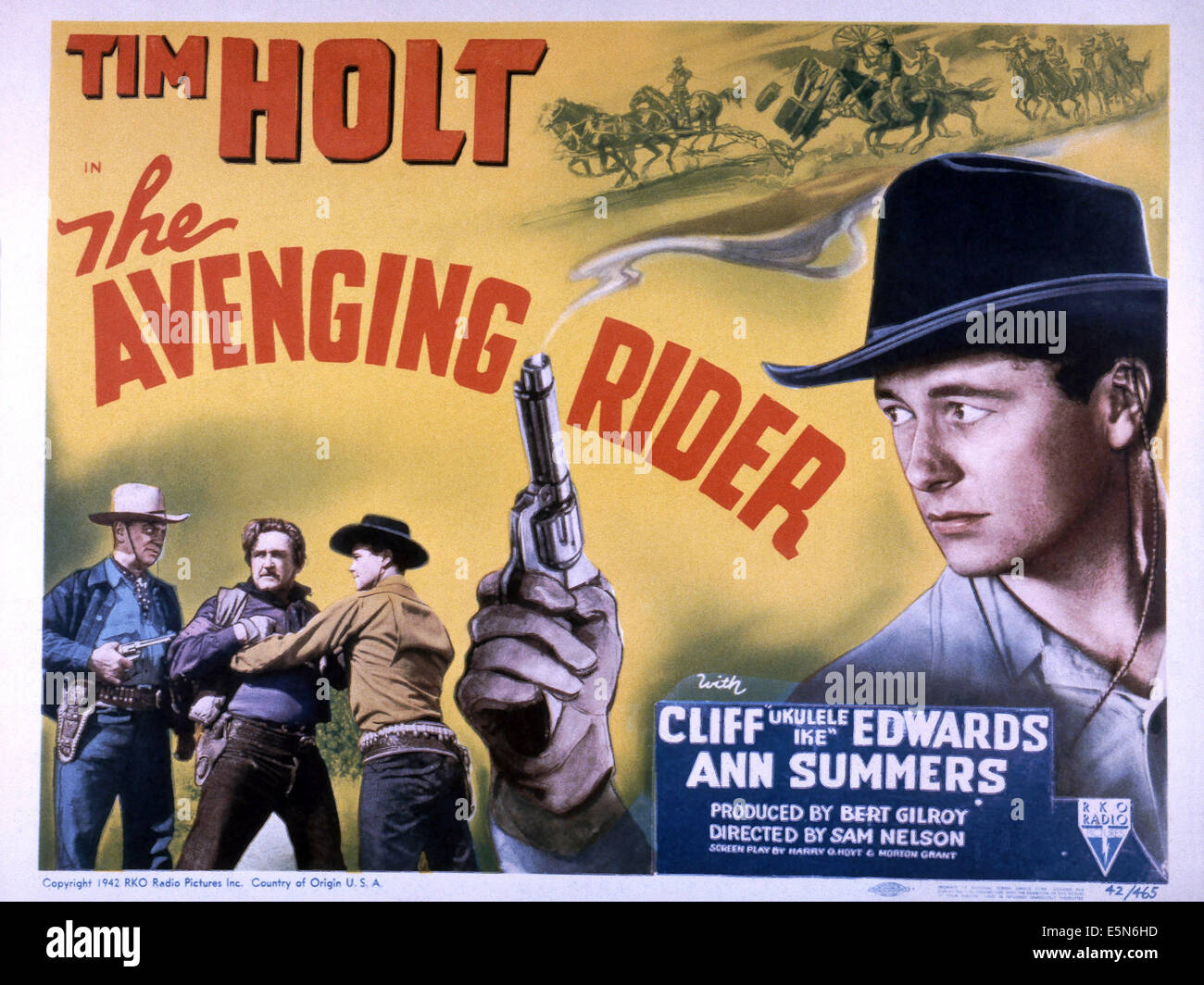 THE AVENGING RIDER, from left: Cliff Edwards, Davison Clark, Tim Holt ...