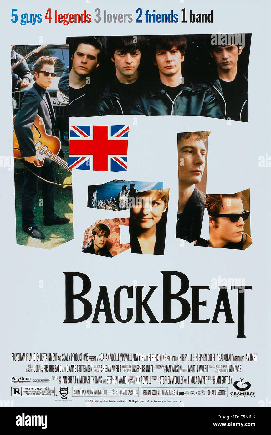 BACKBEAT, US poster art, top from left: Stephen Dorff, Scot Williams ...