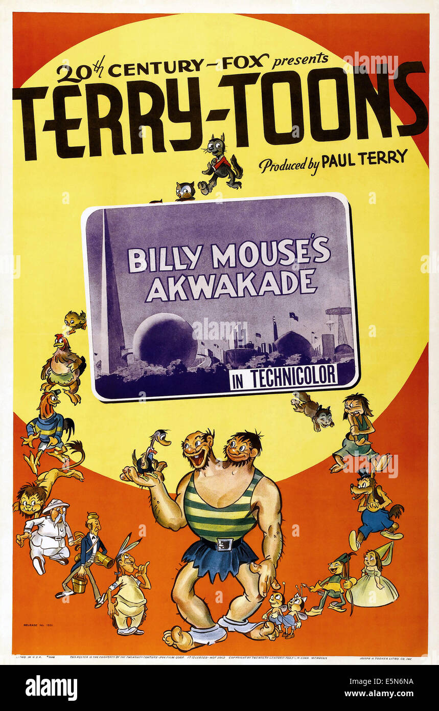 BILLY MOUSE'S AKWAKADE, US poster art, 1939, TM & Copyright ©20th ...