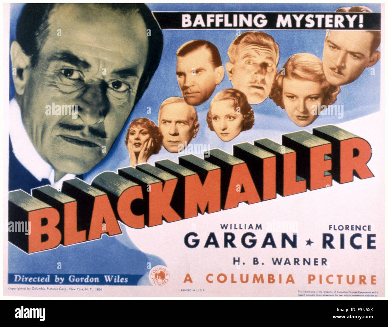 BLACKMAILER, from left: H.B. Warner, Joan Perry, Wyrley Birch, Kenneth ...