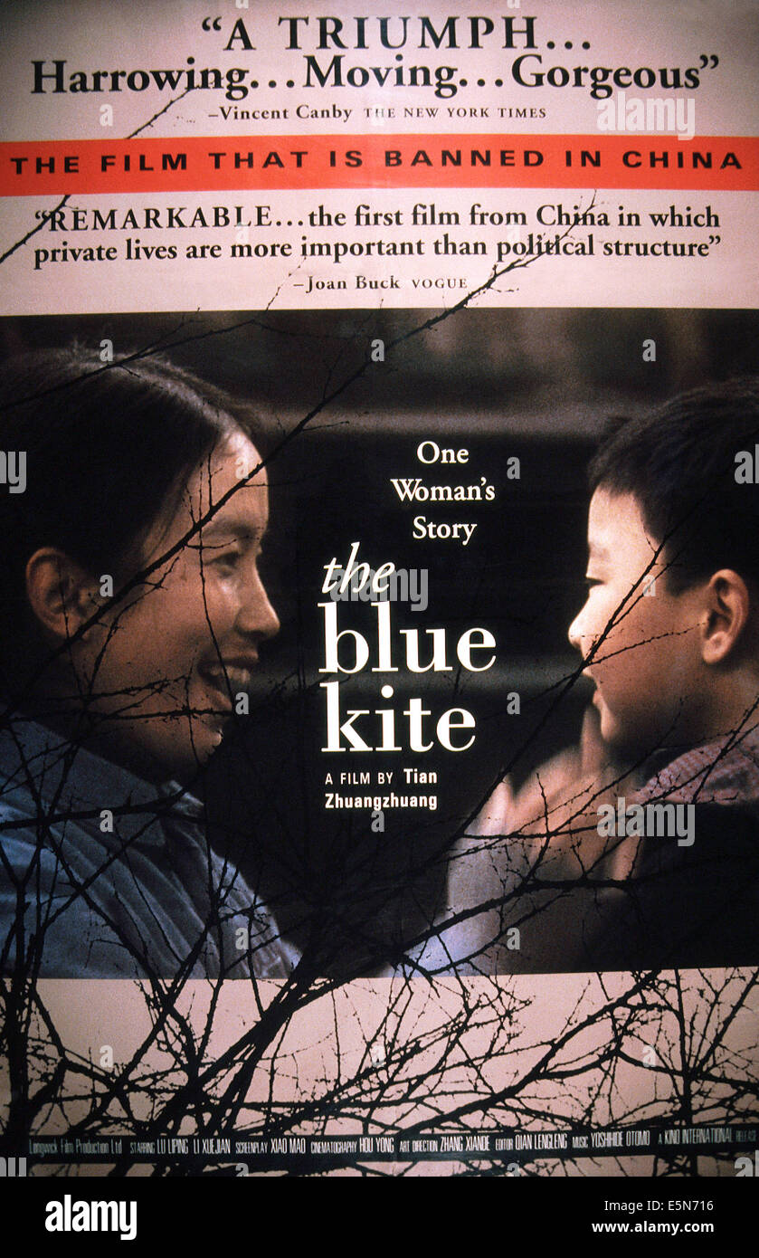 THE BLUE KITE, poster, from left: Liping Lu, Wenyao Zhang, 1993. ©Kino ...