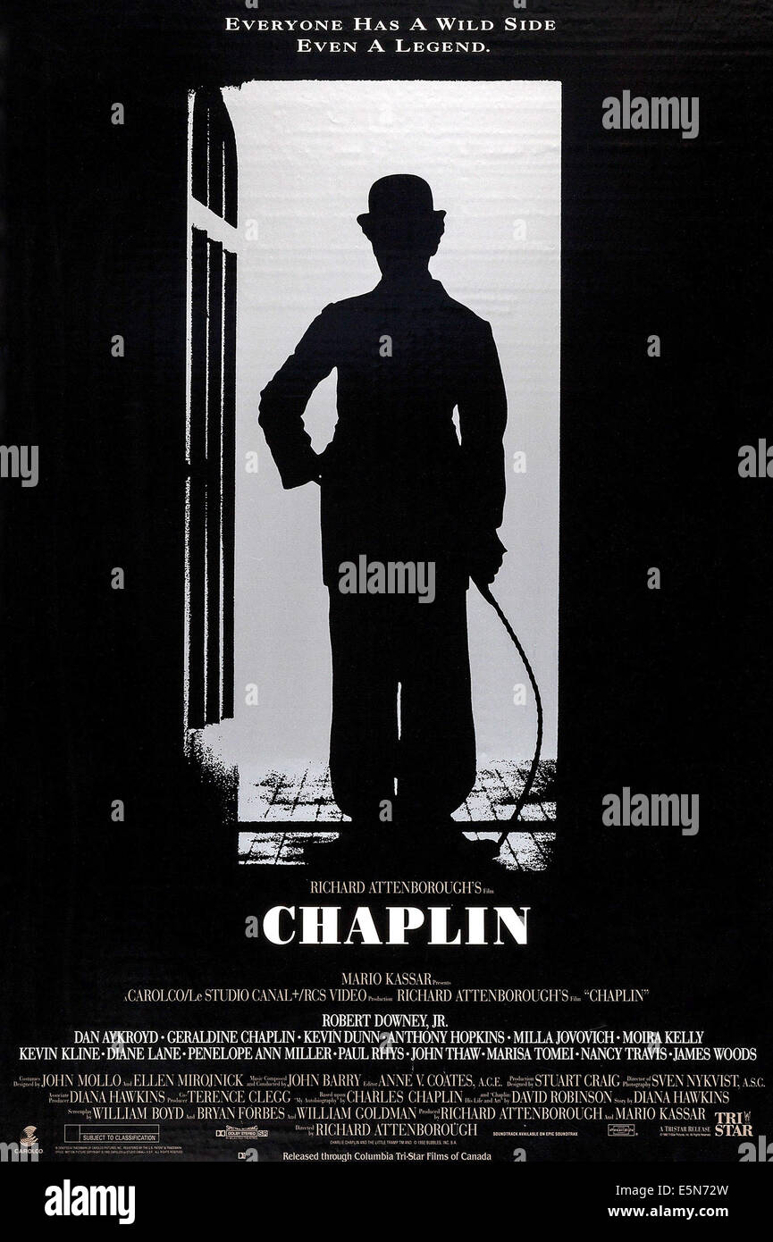CHAPLIN, US poster art, 1992, © TriStar/courtesy Everett Collection ...