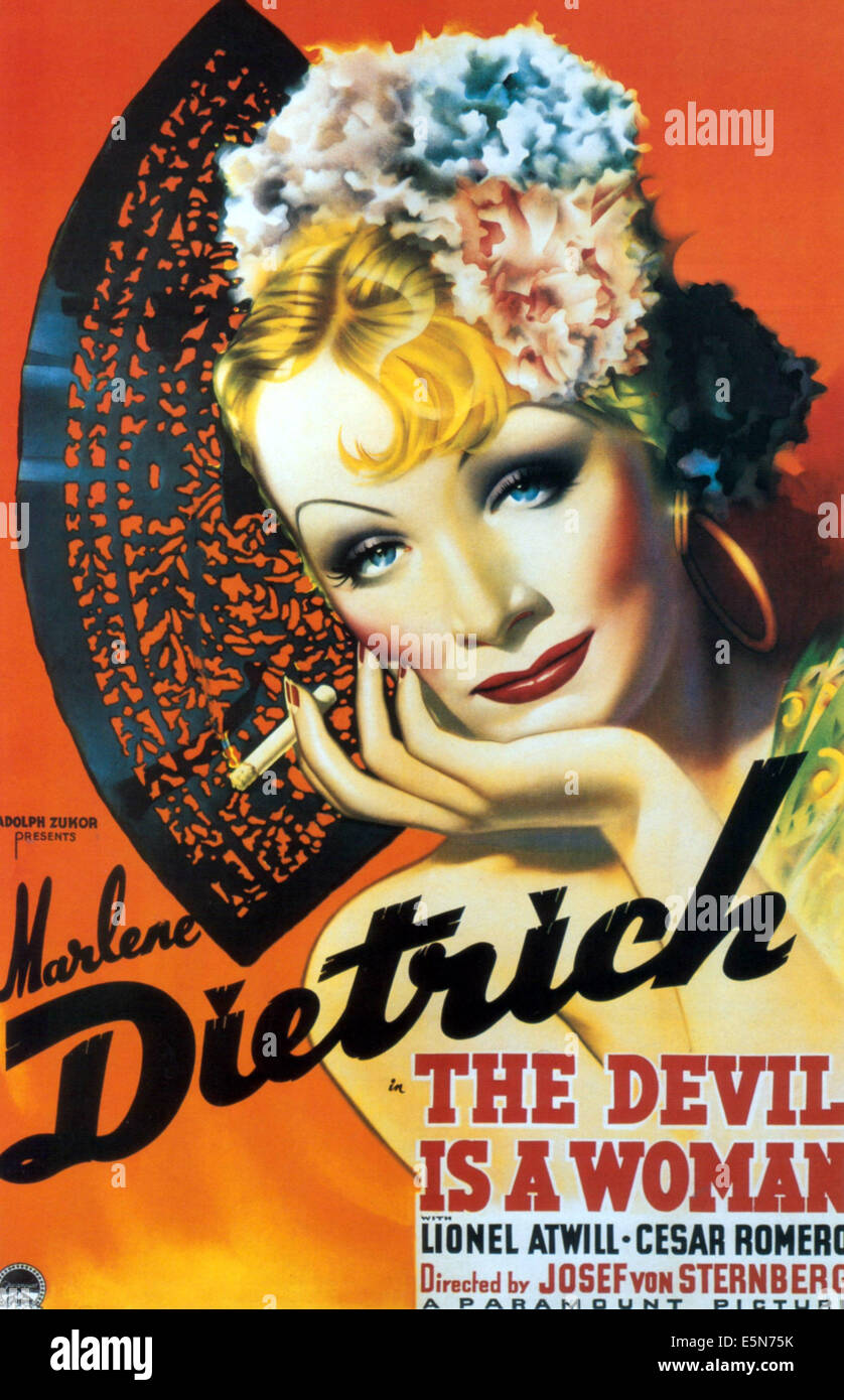 THE DEVIL IS A WOMAN, Marlene Dietrich, 1935 Poster Art Stock Photo - Alamy