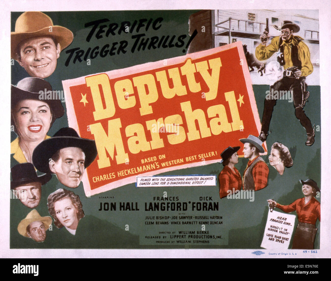 DEPUTY MARSHAL, from top: Jon Hall, Frances Langford, from left: Joe ...
