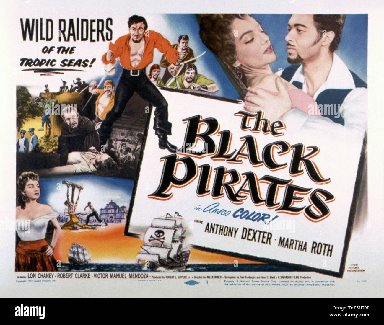 THE BLACK PIRATES, top right: Martha Roth, Anthony Dexter; Lon Chaney ...