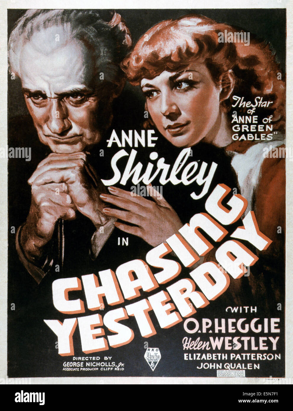 CHASING YESTERDAY, poster, from left, O.P. Heggie, Anne Shirley, 1935 ...
