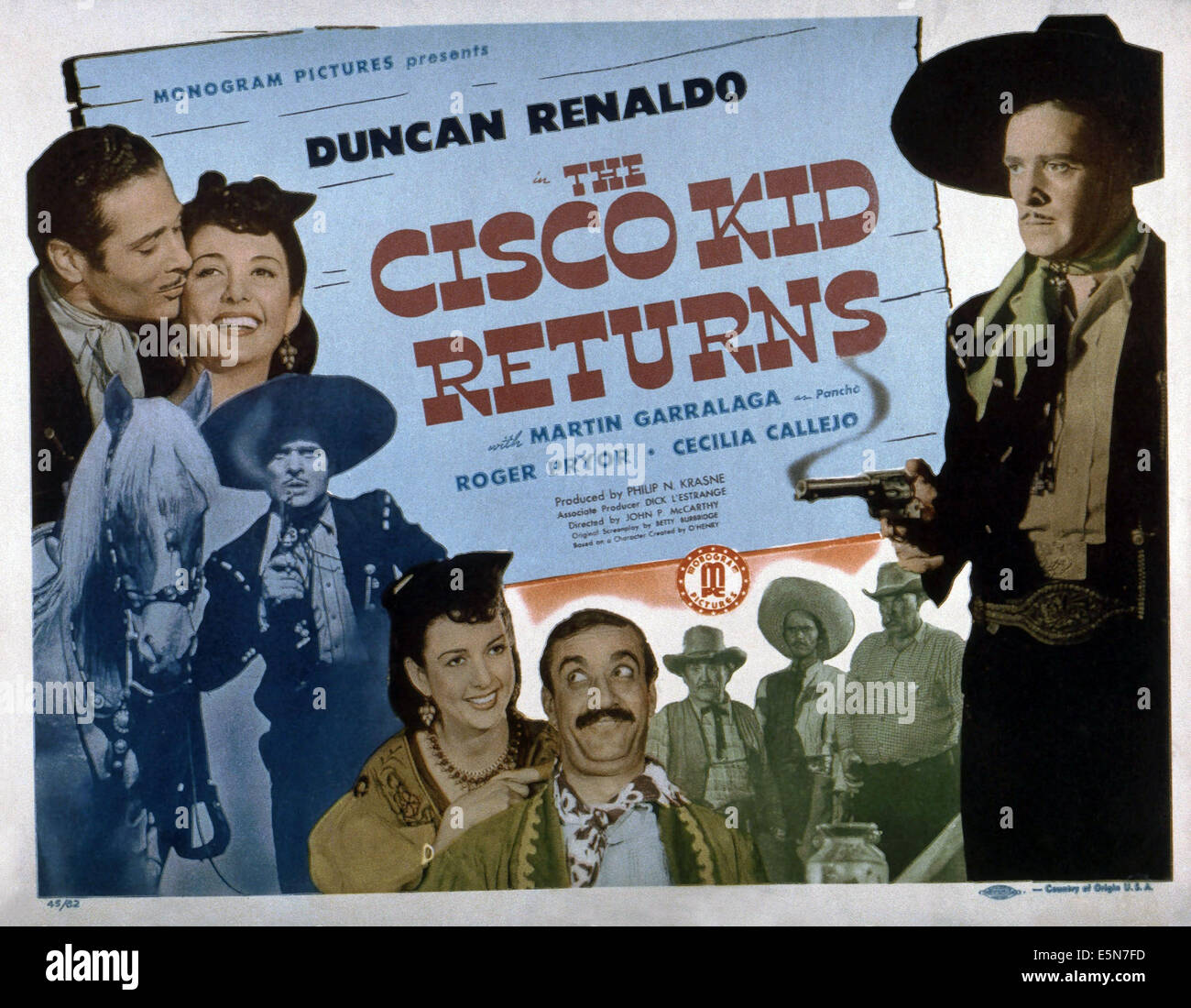 THE CISCO KID RETURNS, from left: Duncan Renaldo, Cecilia Callejo ...