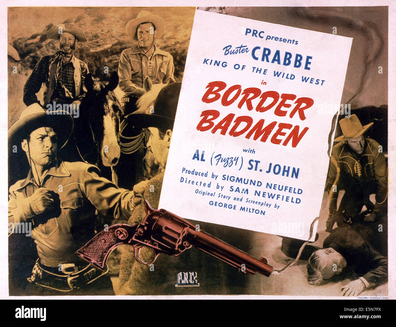 BORDER BADMEN, top left: Al St. John, Buster Crabbe (and bottom left ...