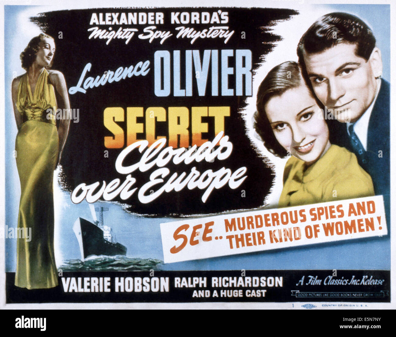 CLOUDS OVER EUROPE, (aka Q PLANES), US poster, from left: Valerie ...