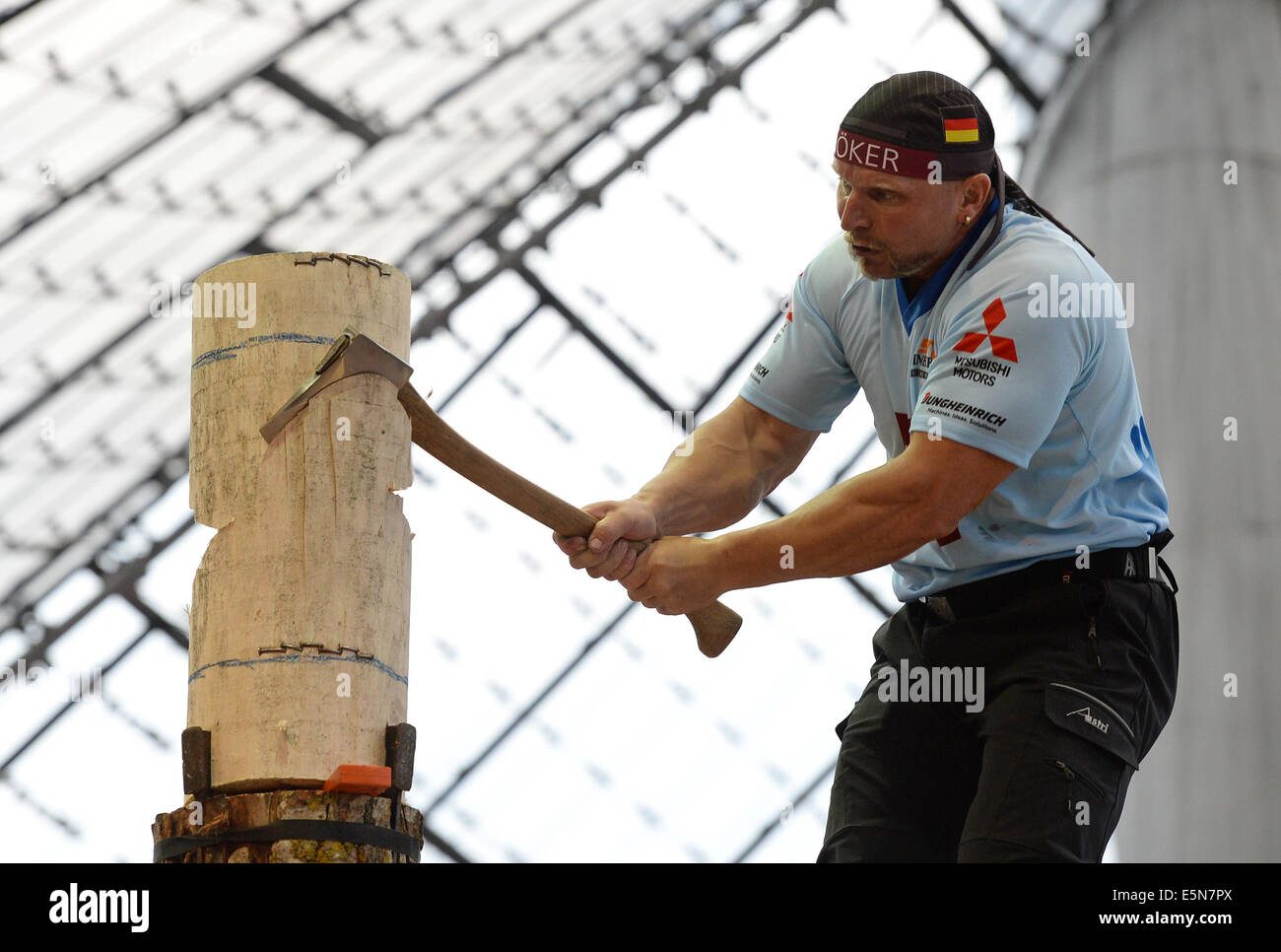 Munich, Germany. 02nd Aug, 2014. Timbersport athlete and current German ...