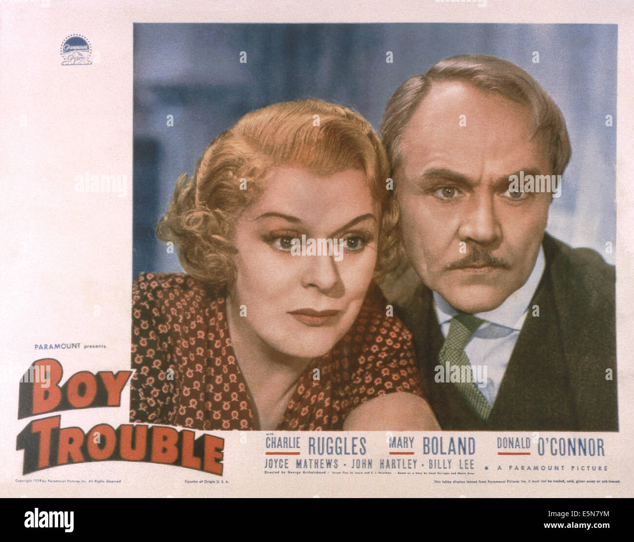 BOY TROUBLE, from left: Mary Boland, Charles Ruggles, 1939 Stock Photo - Alamy
