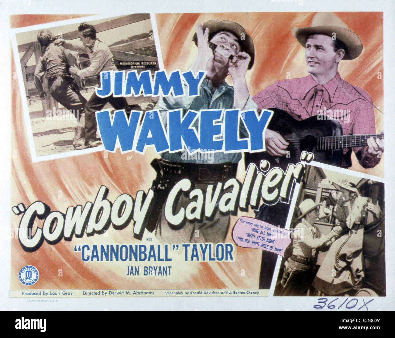COWBOY CAVALIER, from left: Dub Taylor, Jimmy Wakely, 1948 Stock Photo ...