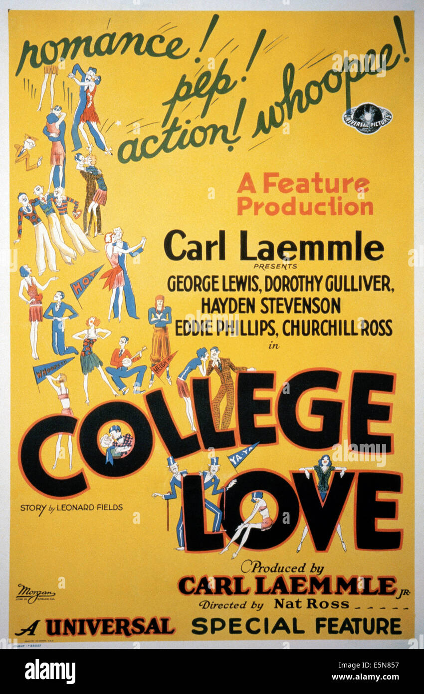 COLLEGE LOVE, U.S. poster, 1929 Stock Photo - Alamy
