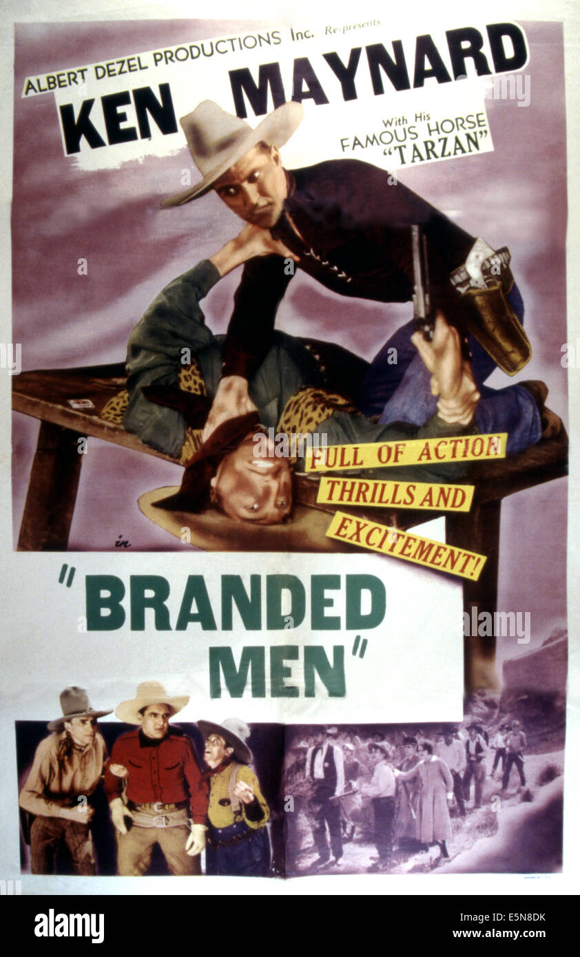 BRANDED MEN, Billy Bletcher, Ken Maynard, Irving Bacon, Charles King, 1931 Stock Photo - Alamy