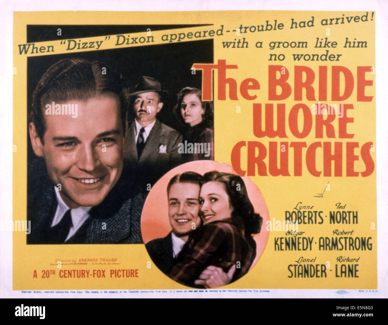 THE BRIDE WORE CRUTCHES, top from left: Ted North, Robert Armstrong ...