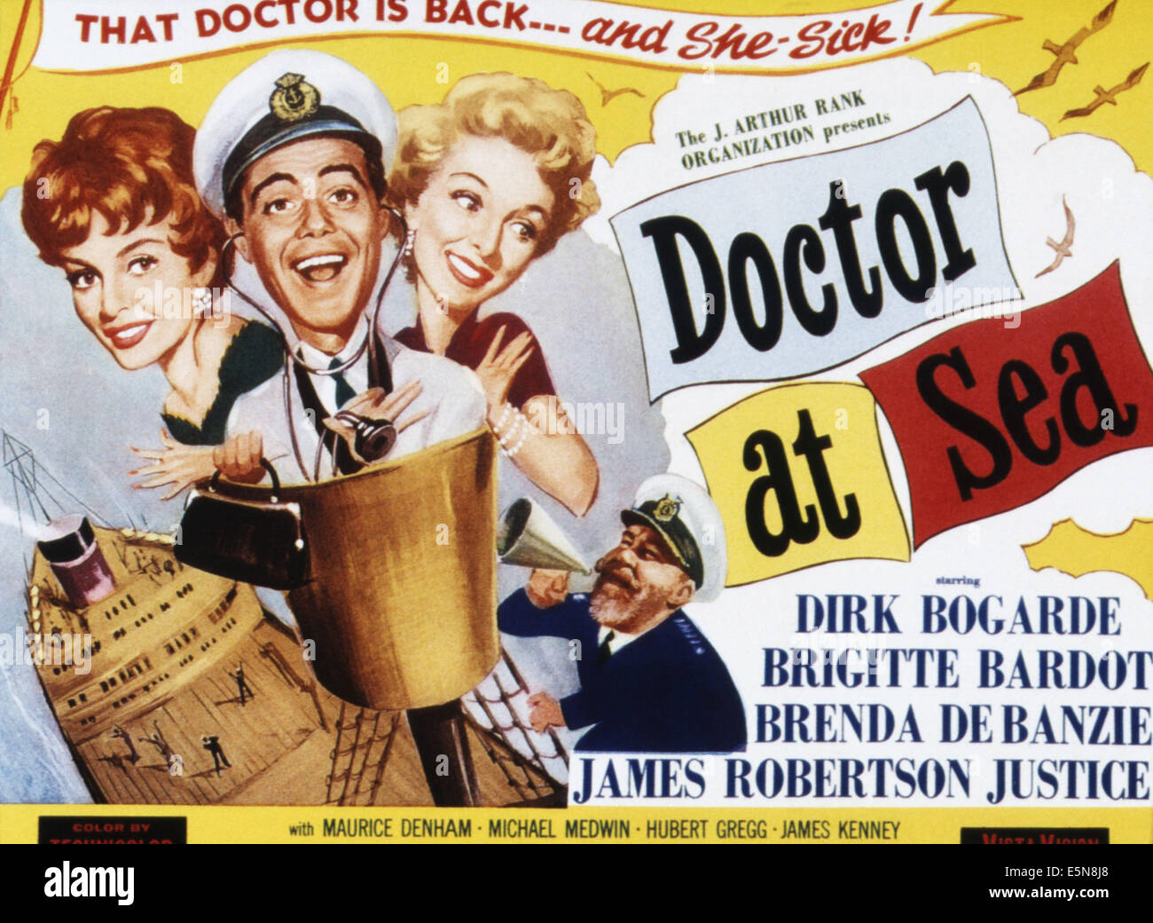 DOCTOR AT SEA, from left: Brigitte Bardot, dirk Bogarde, Brenda De ...
