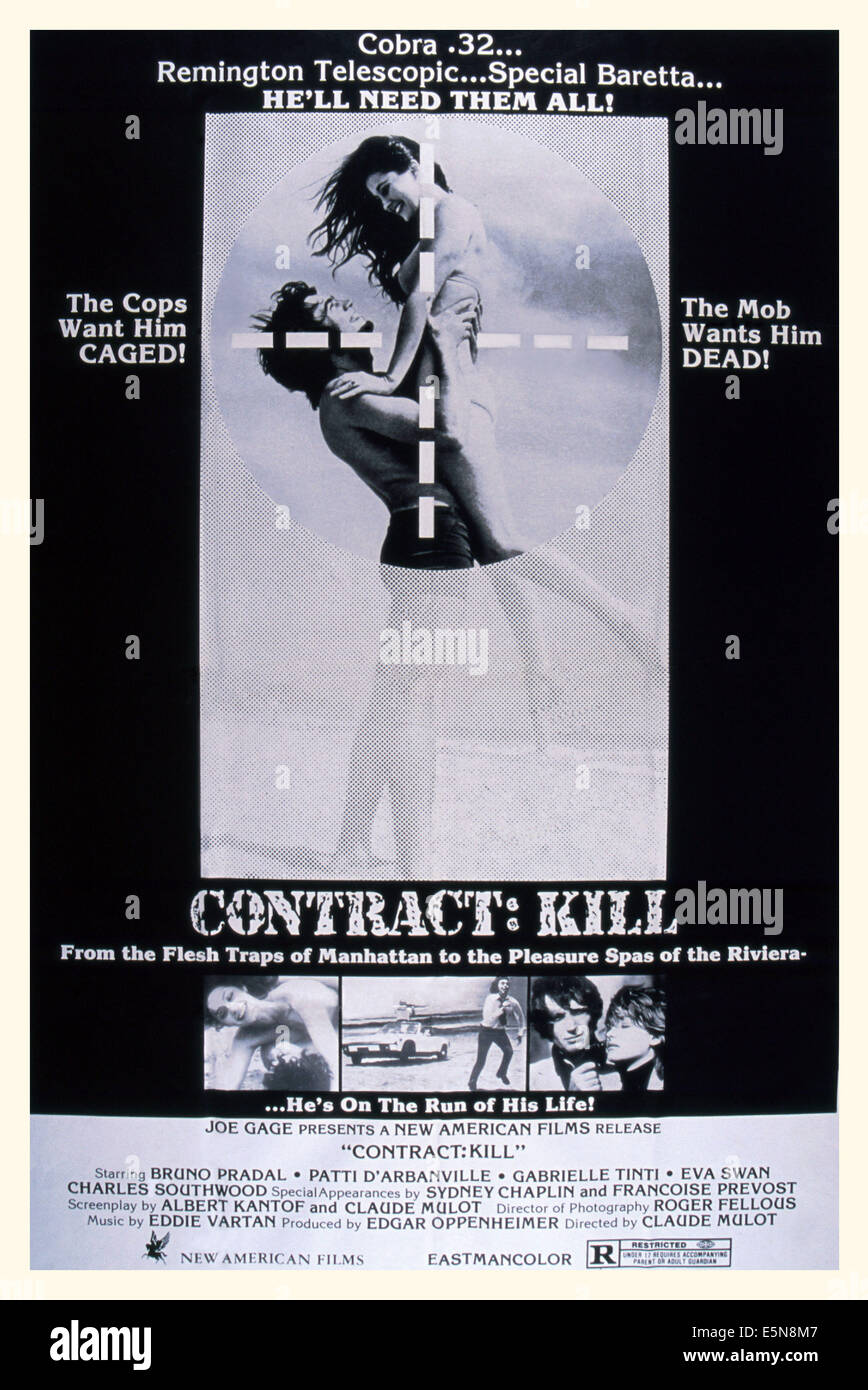 CONTRACT TO KILL, poster, Bruno Pradal, Patti D'Arbanville, 1971 Stock ...