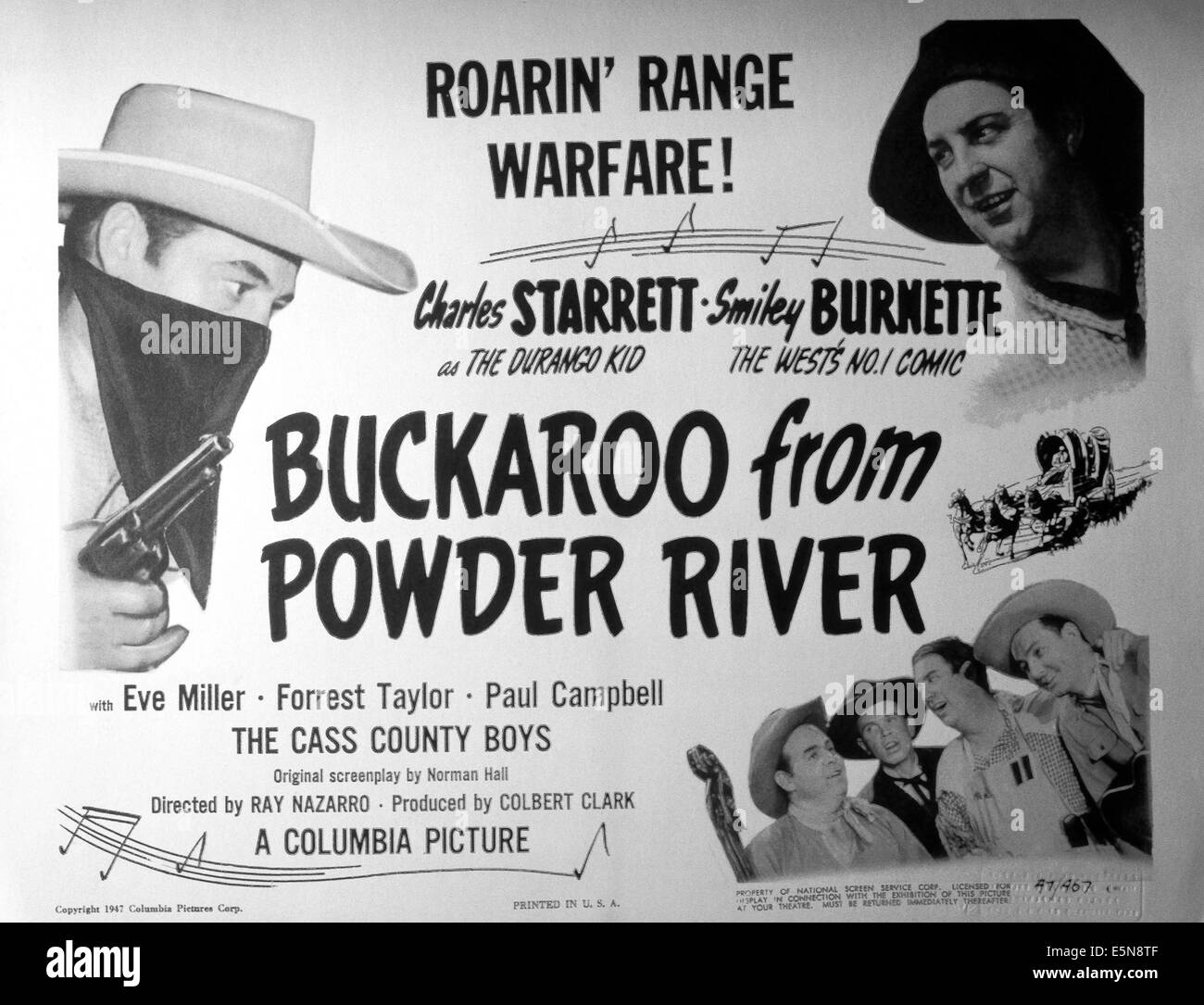 BUCKAROO FROM POWDER RIVER, top from left: Charles Starrett, Smiley ...