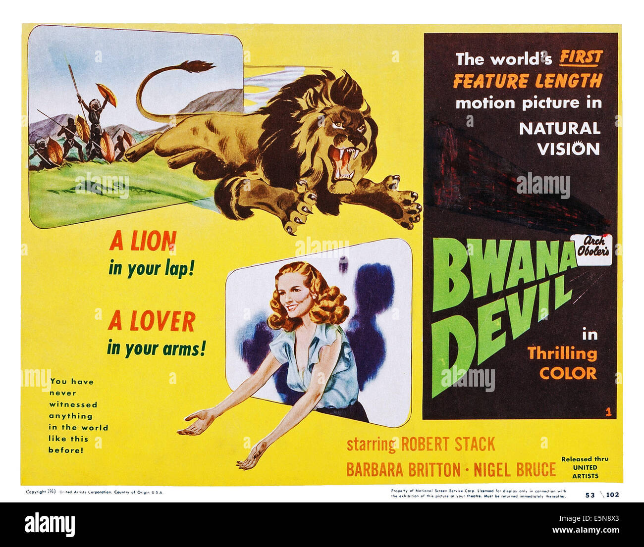 BWANA DEVIL, US lobbycard, Barbara Britton, 1953 Stock Photo - Alamy