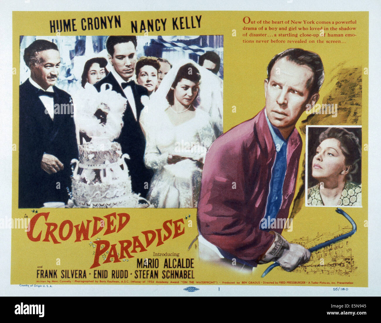 CROWDED PARADISE, left: Frank Silvera, Mario Alcalde, Enid Rudd; right: Hume Cronyn, Nancy Kelly ...