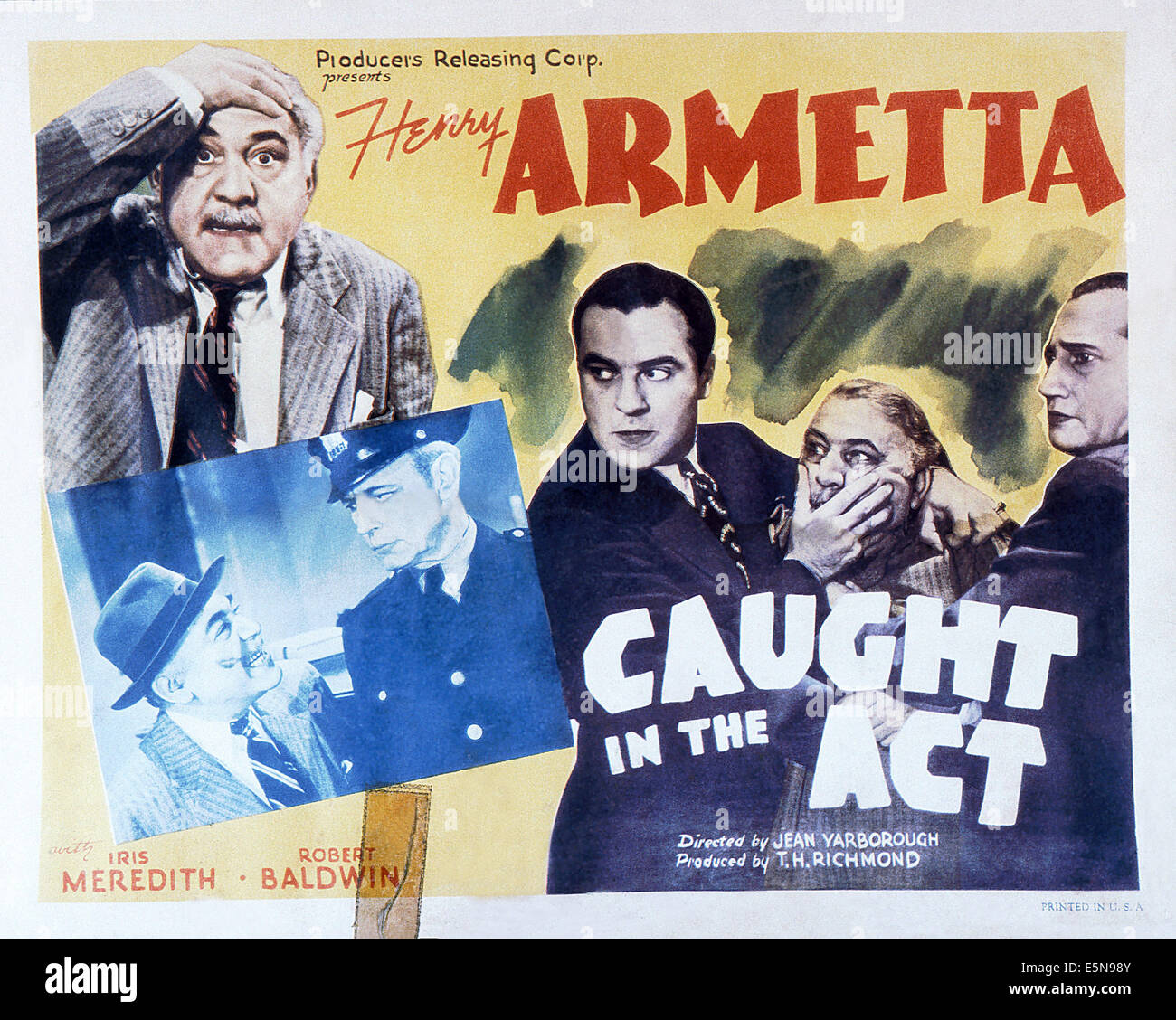 CAUGHT IN THE ACT, Henry Armetta (top and bottom left and second right ...