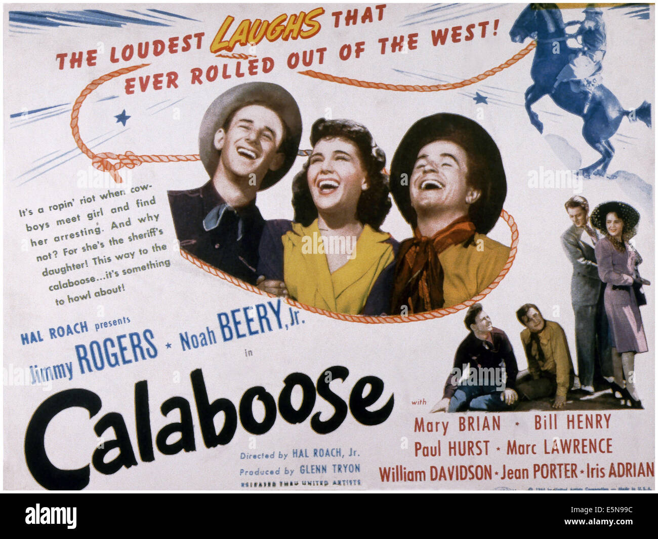CALABOOSE, from left: Jimmy Rogers, Mary Brian, Noah Beery Jr., 1943 ...