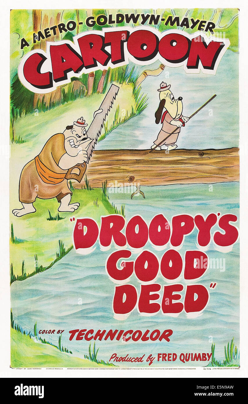 DROOPY'S GOOD DEED, from left: Droopy and Spike, U.S. poster art, 1951 ...