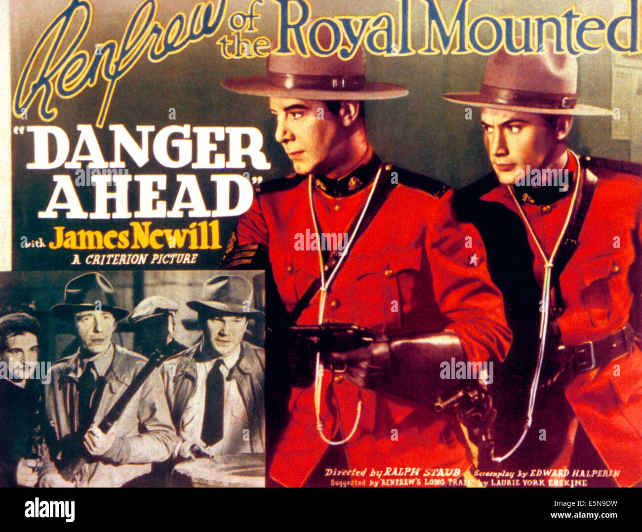 DANGER AHEAD, inset center: Lester Dorr, top l-r: James Newill, Dave O ...