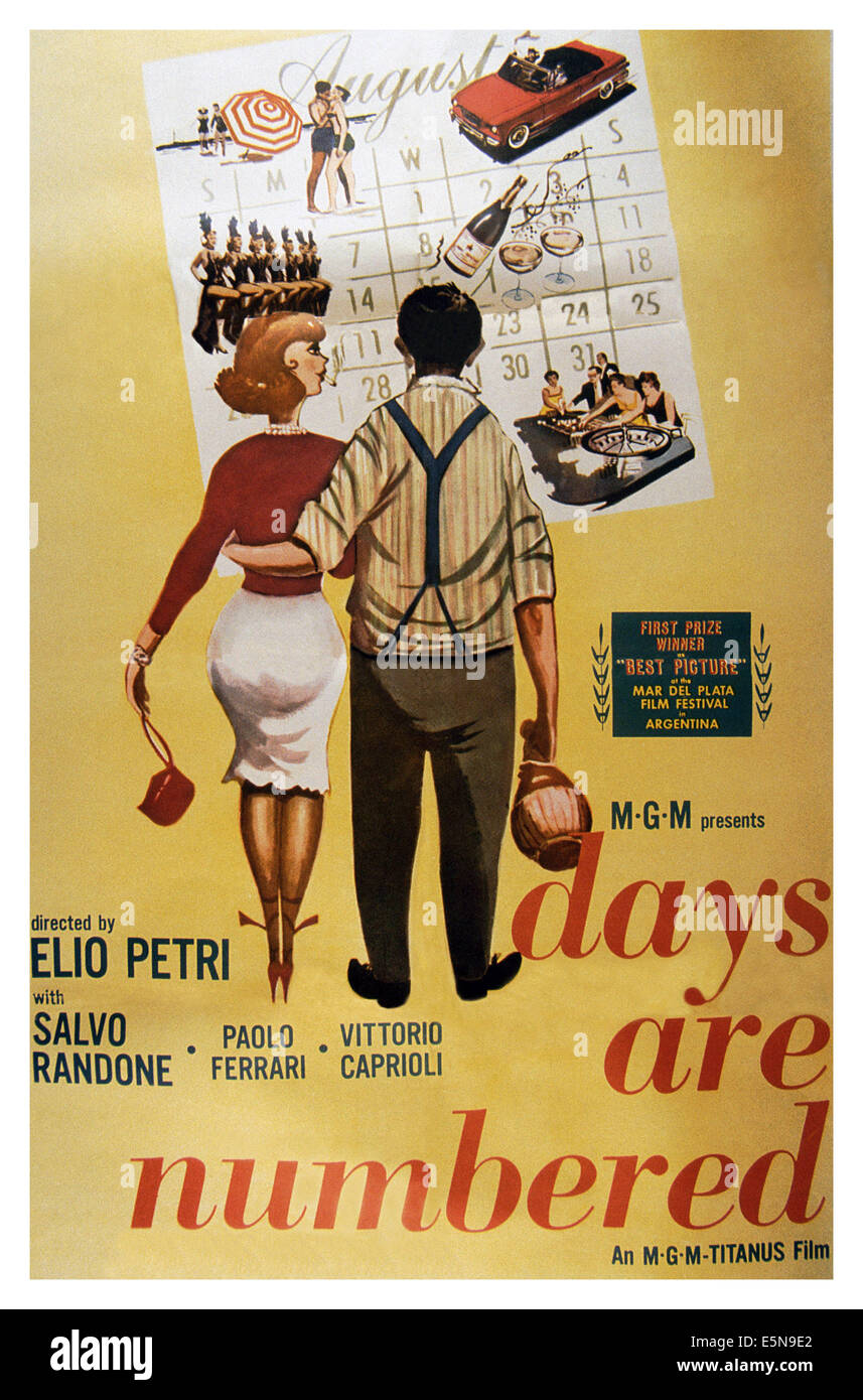 DAYS ARE NUMBERED, (aka I GIORNI CONTATI), poster, 1962 Stock Photo - Alamy