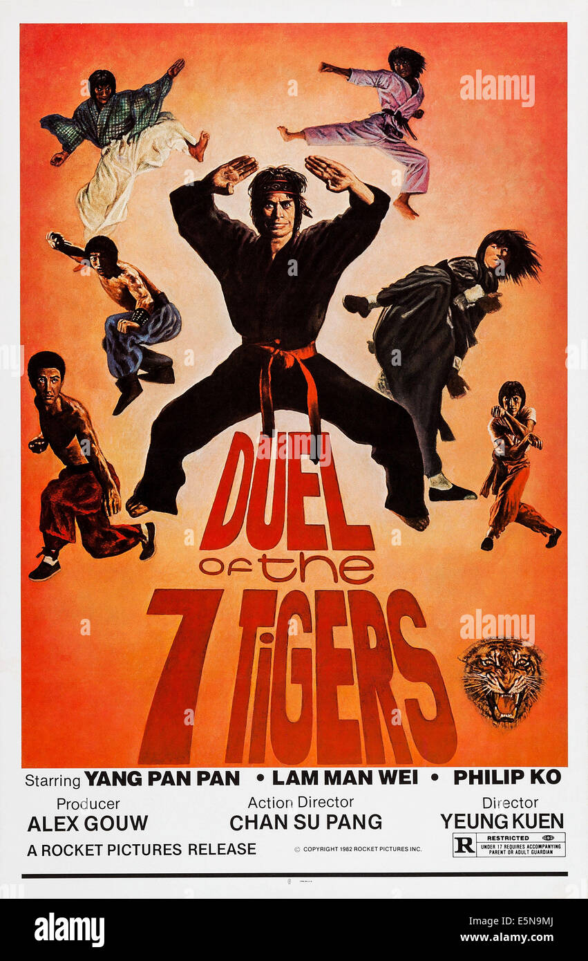 DUEL OF THE 7 TIGERS, (aka LIU HE QIAN SHOU), US poster art, 1979 ...