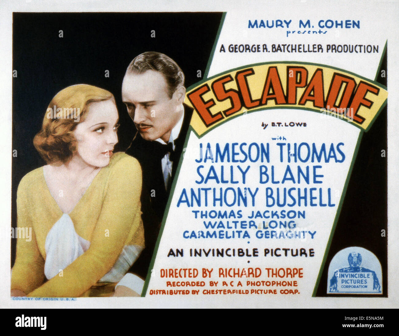 ESCAPADE, from left: Sally Blane, Anthony Bushell, 1932 Stock Photo - Alamy