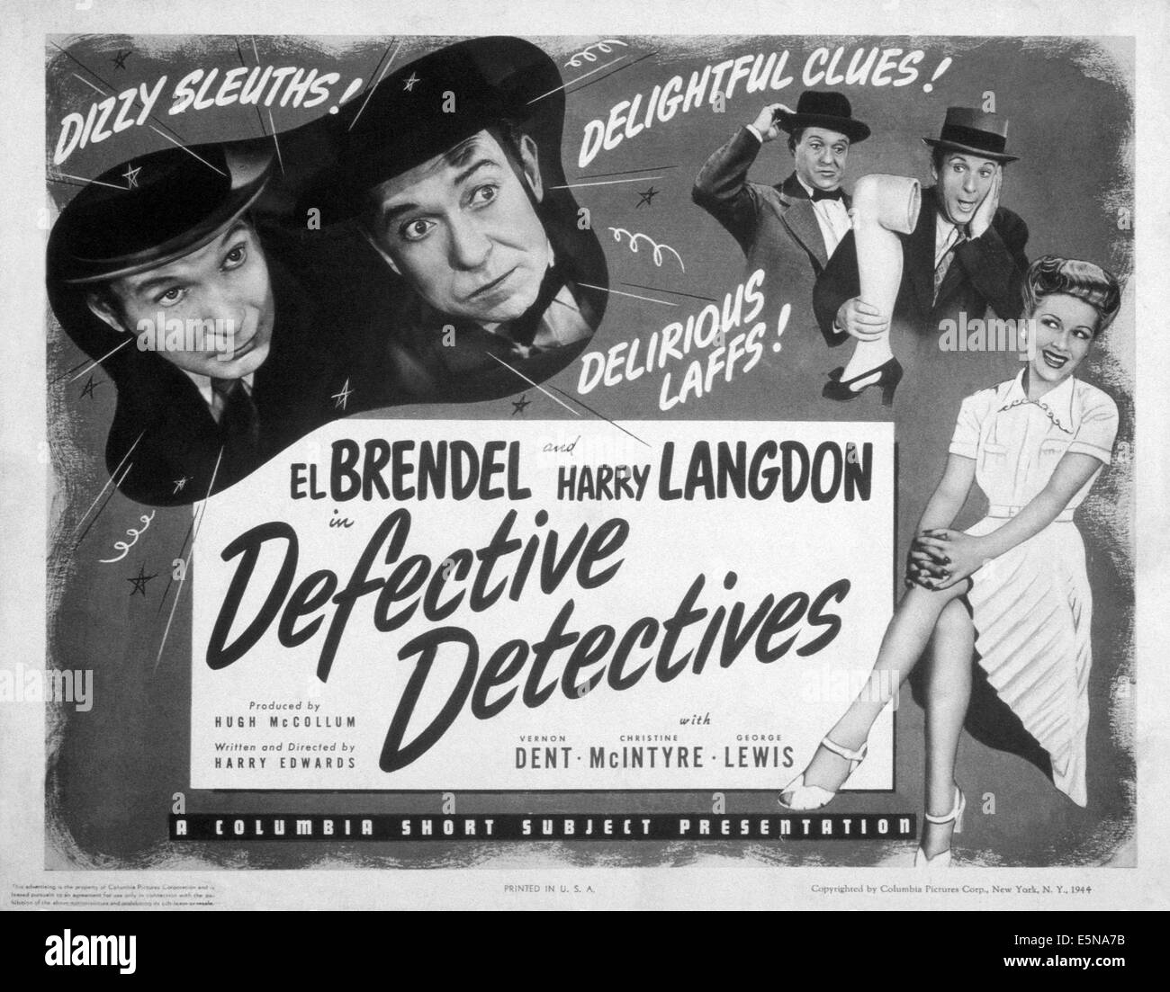 DEFECTIVE DETECTIVES, from left: El Brendel, Harry Langdon (twice), El ...