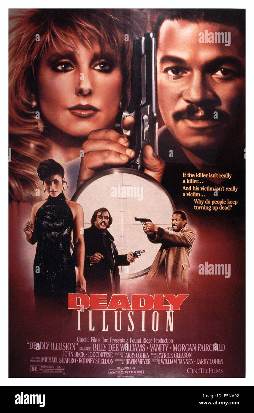 DEADLY ILLUSION, top from left: Morgan Fairchild, Billy Dee Williams ...