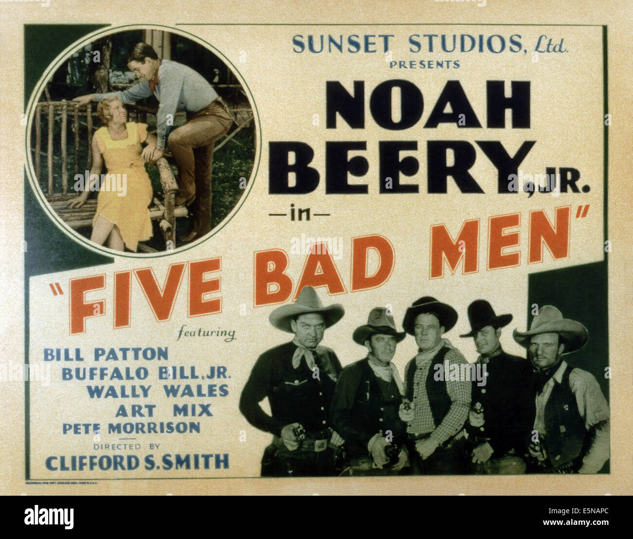 FIVE BAD MEN, top from left: Sally Darling, Noah Beery Jr., bottom from ...