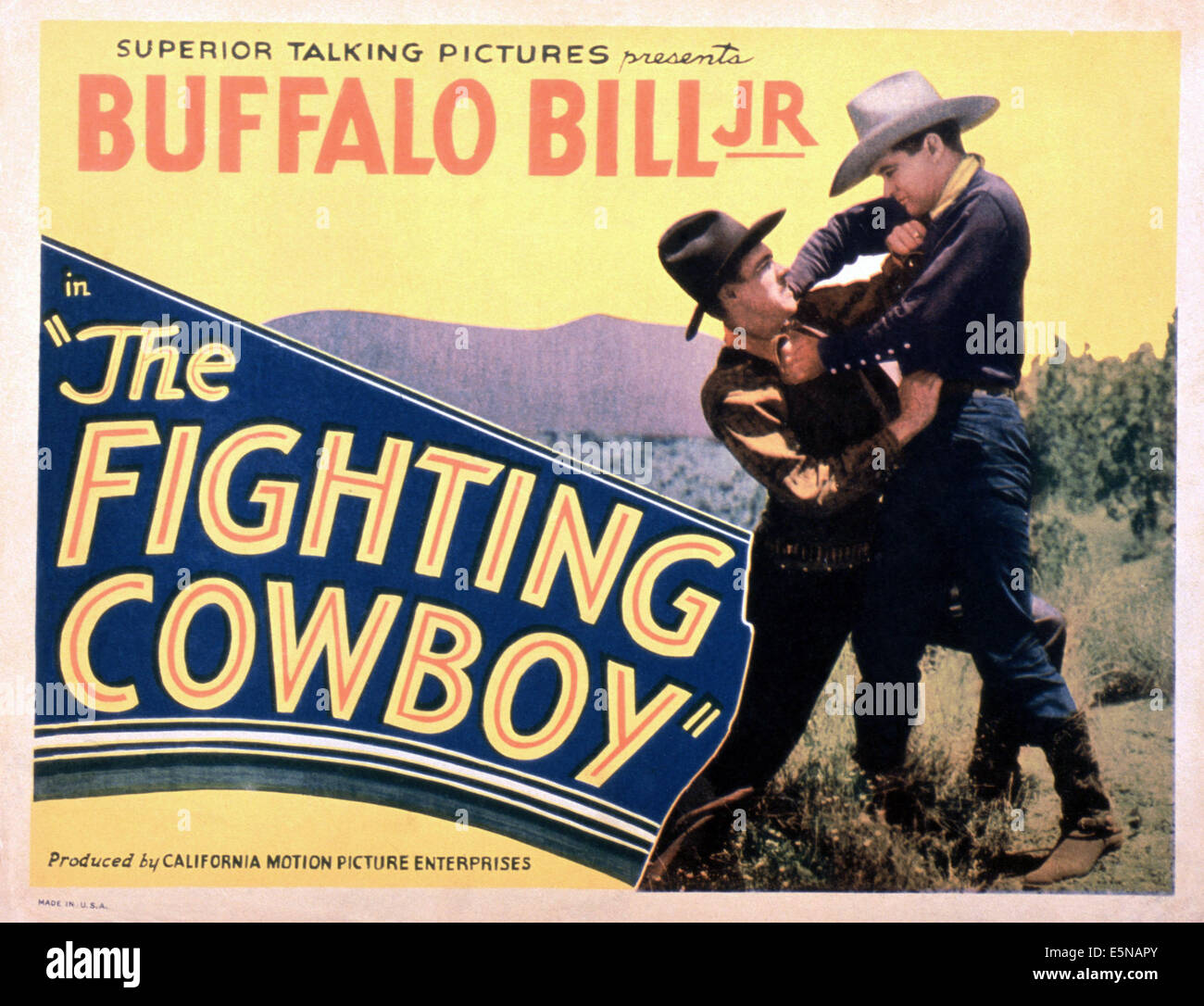 THEFIGHTING COWBOY, Jay Wilsey as Buffalo Bill Jr. (right), 1933 Stock ...