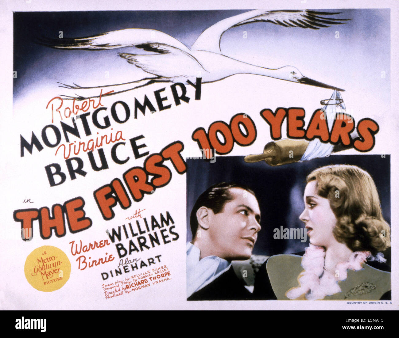 THE FIRST HUNDRED YEARS, from left: Robert Montgomery, Virginia Bruce ...