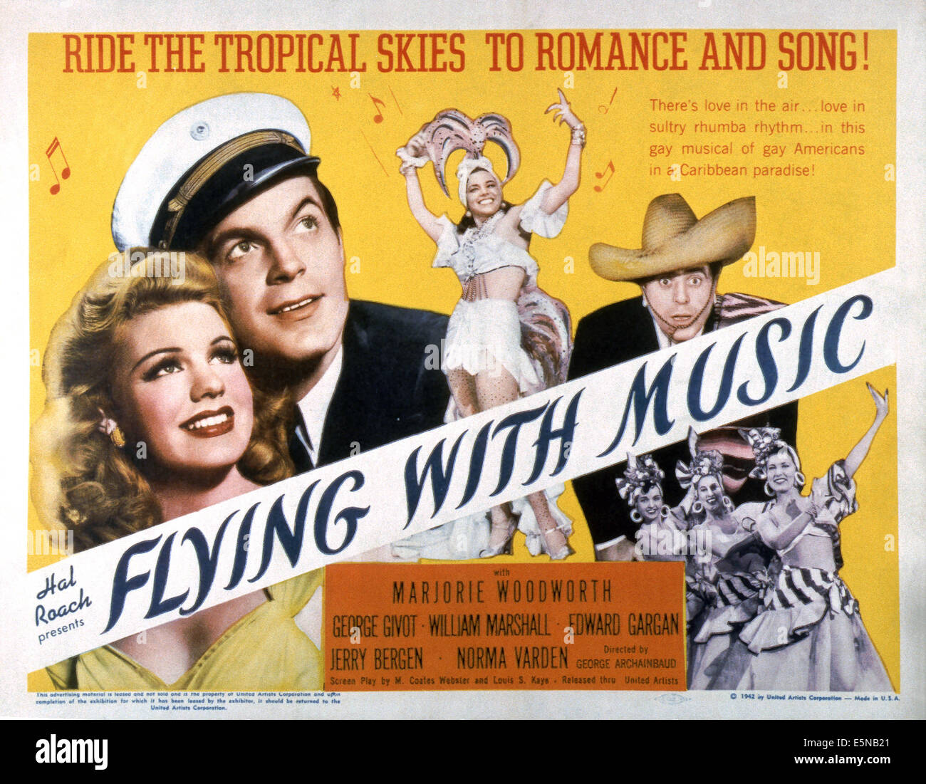 FLYING WITH MUSIC, Marjorie Woodworth (left), George Givot (right ...