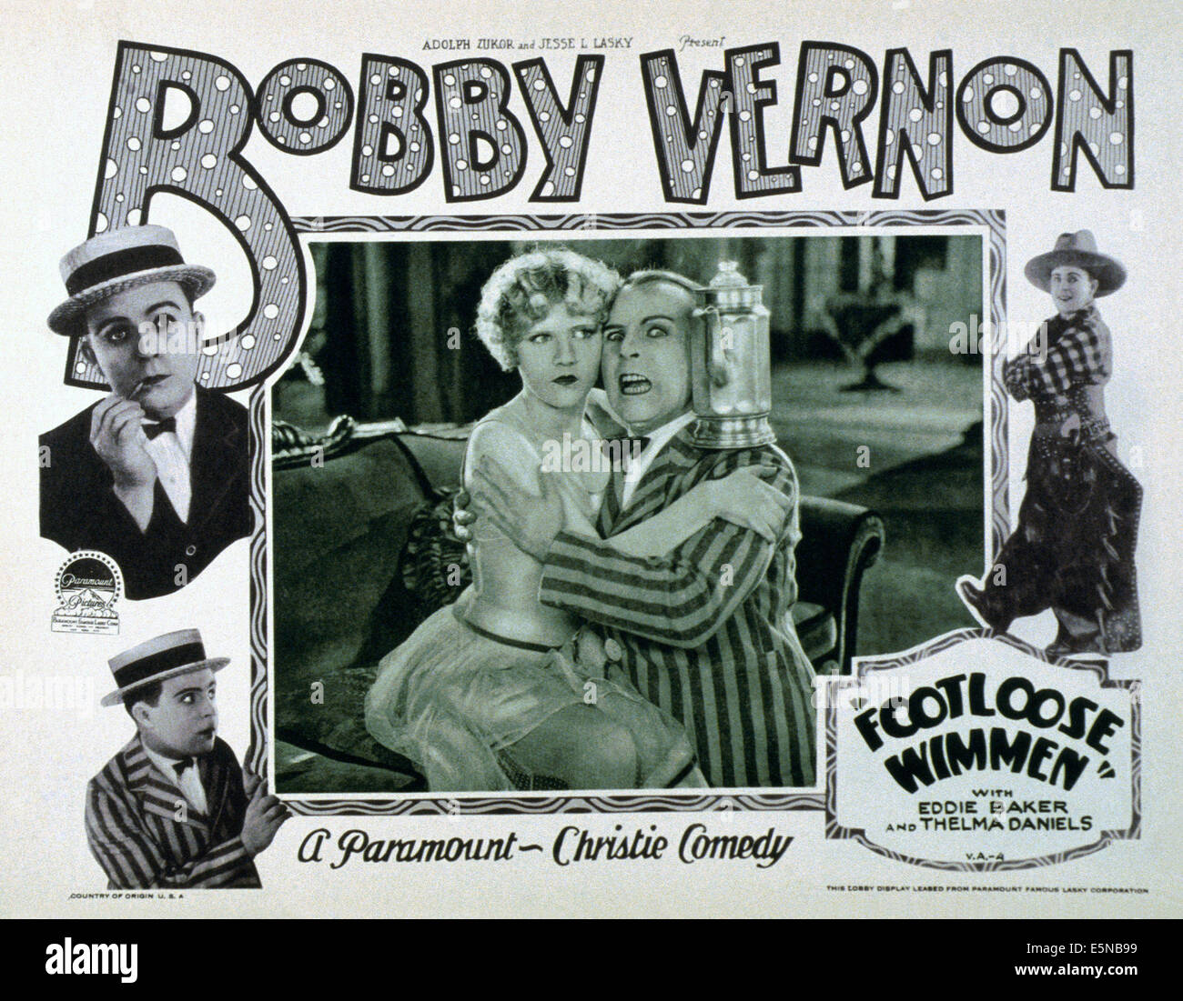 FOOTLOOSE WIMMEN, insert: Lorraine MacLean, Bobby Vernon, 1929 Stock ...