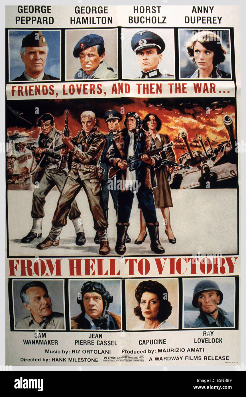 FROM HELL TO VICTORY, poster, top from left: George Peppard, George ...