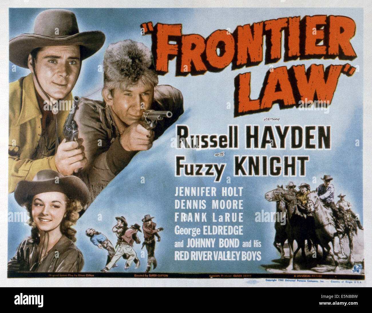 FRONTIER LAW, top left: Russell Hayden, Fuzzy Knight; bottom left ...