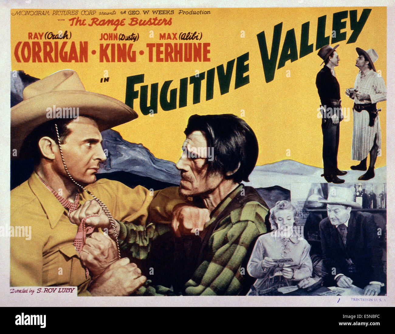FUGITIVE VALLEY, Ray Corrigan (left), Bob Kortman (center), 1941 Stock ...