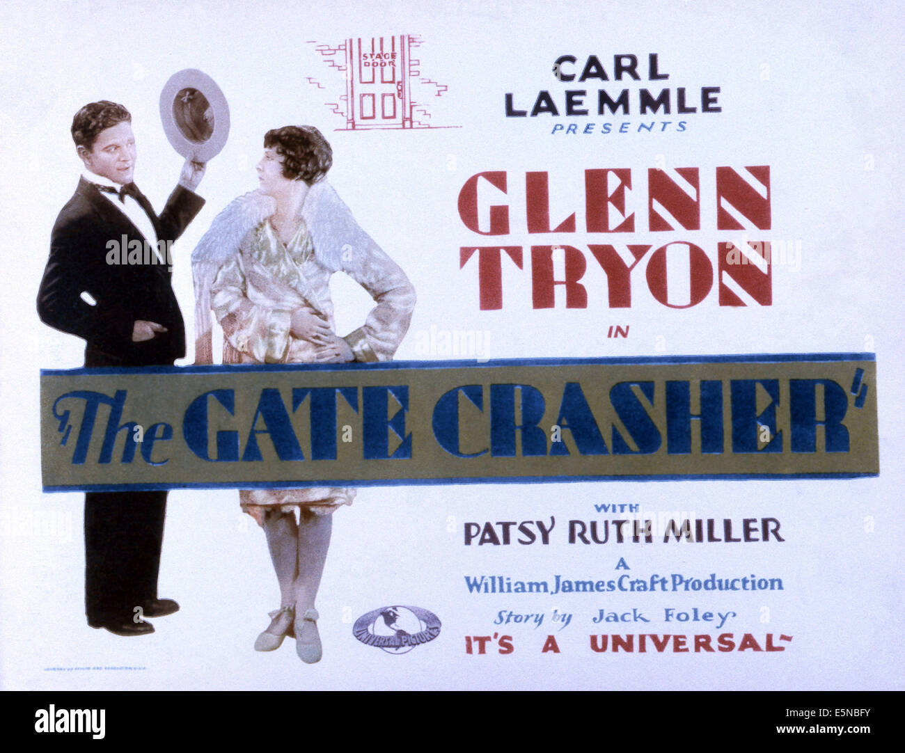 THE GATE CRASHER, from left: Glenn Tryon, Patsy Ruth Miller, 1928 Stock ...