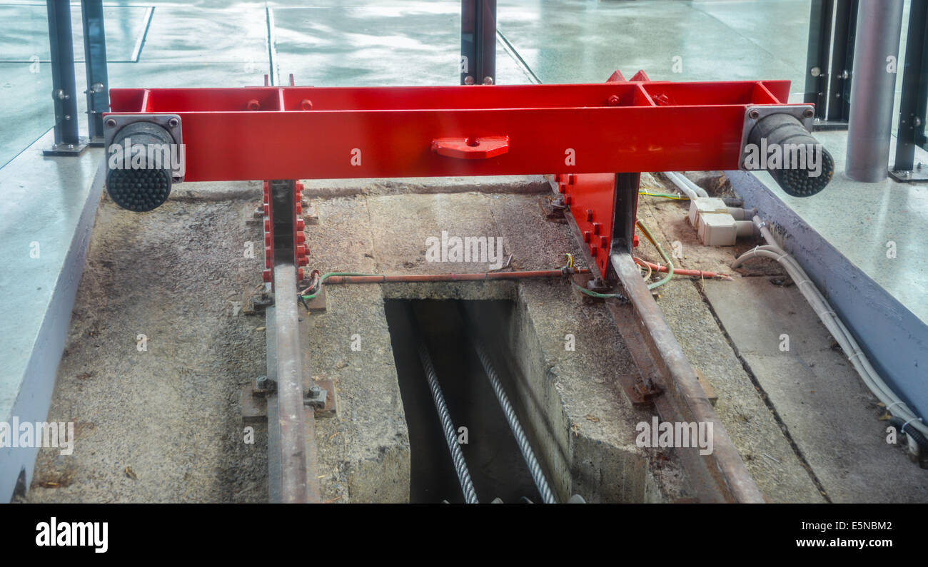 wellington cable car tram terminus at Kelburn red buffers train rail ...