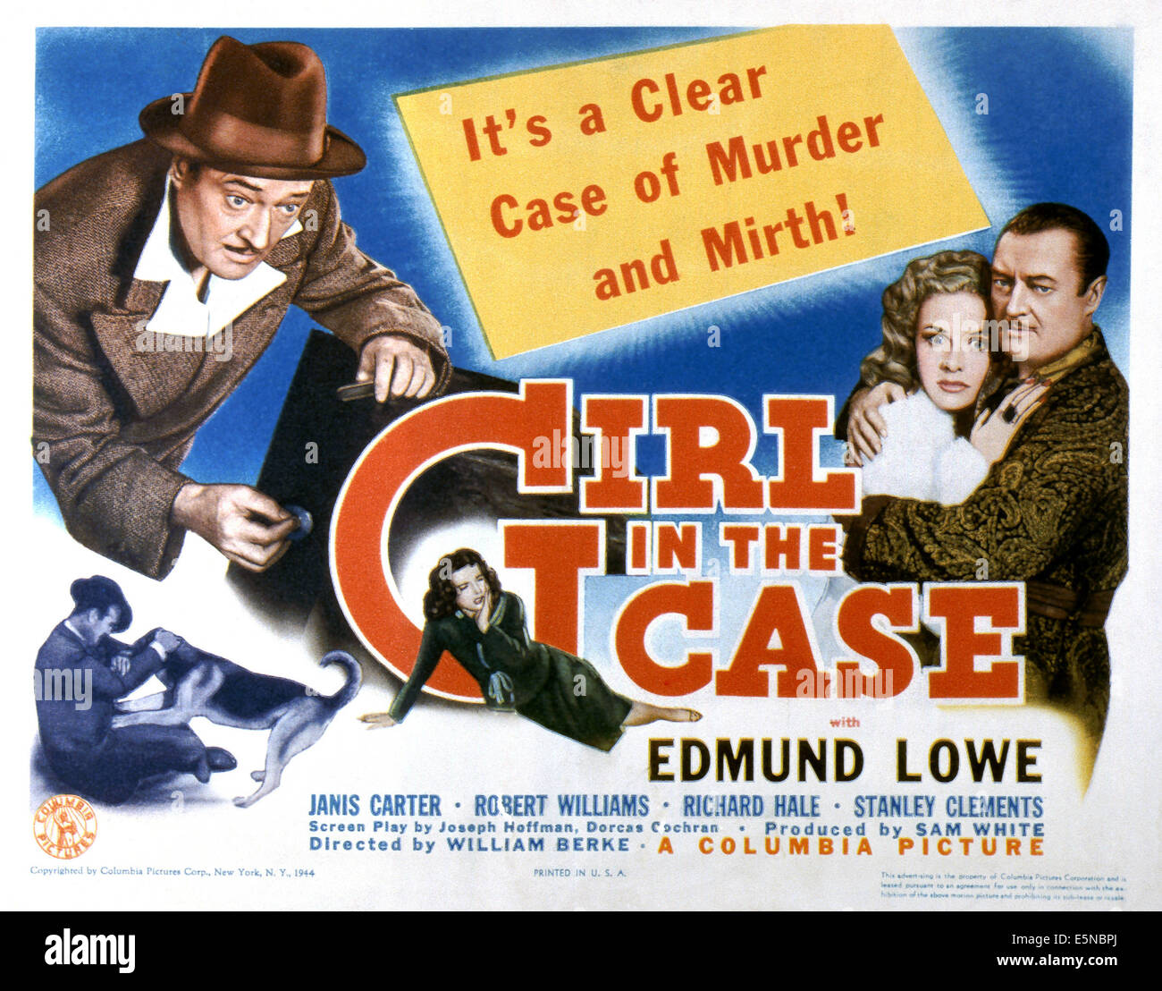 GIRL IN THE CASE, right: Janis Carter, Edmund Lowe, 1944 Stock Photo ...