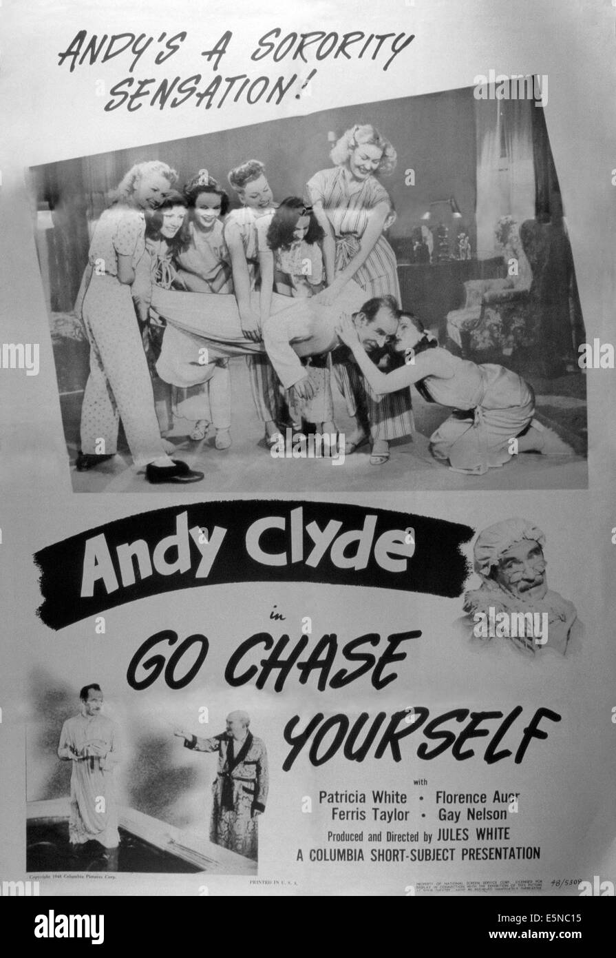 GO CHASE YOURSELF, U.S. poster, Andy Clyde (center right), 1948 Stock ...