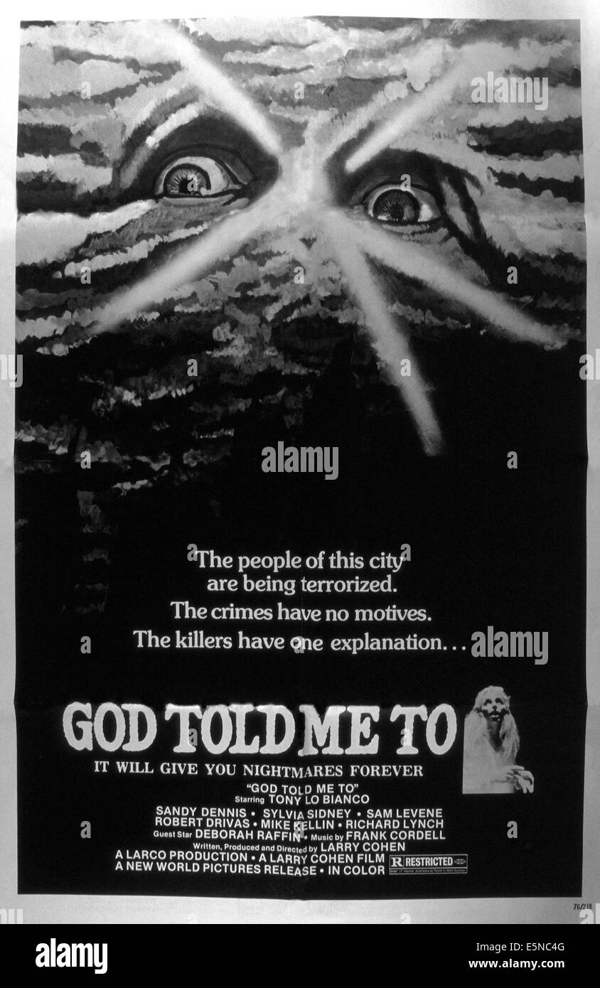 GOD TOLD ME TO, poster, 1976 Stock Photo - Alamy