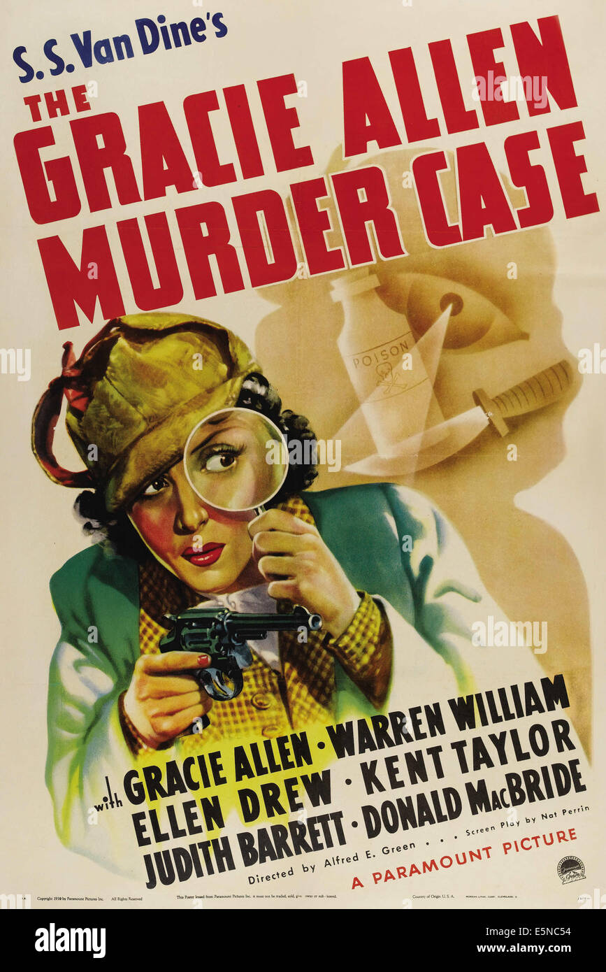 THE GRACIE ALLEN MURDER CASE, Gracie Allen, 1939 Stock Photo - Alamy