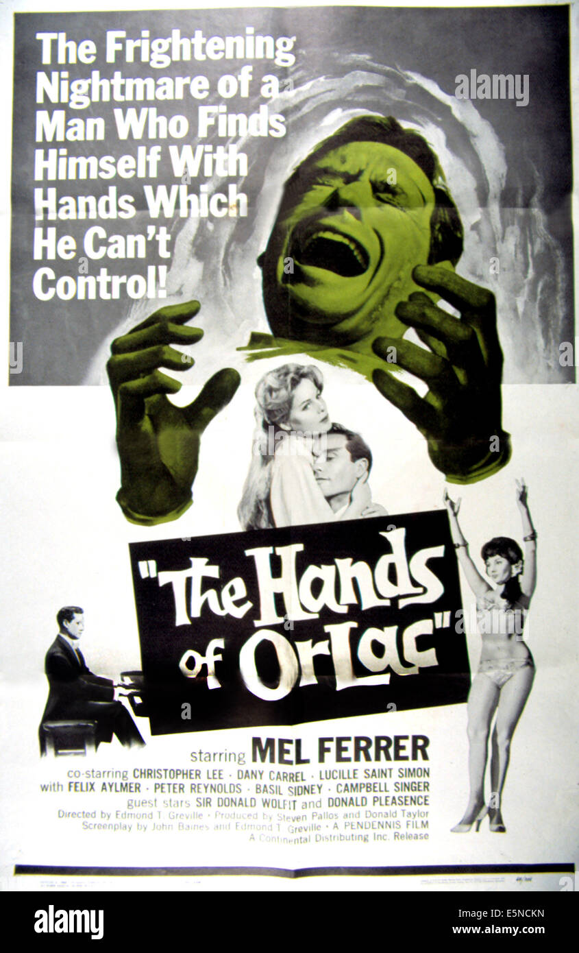 THE HANDS OF ORLAC, (aka THE HANDS OF A STRANGLER), Mel Ferrer, 1960 ...