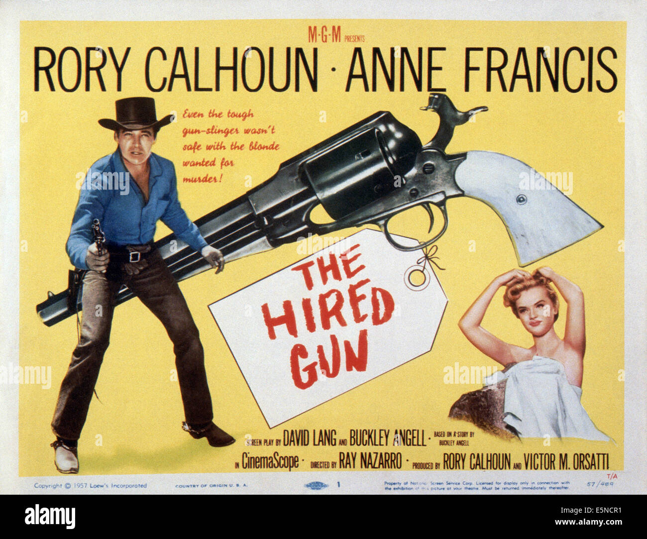 THE HIRED GUN, from left: Rory Calhoun, Anne Francis, 1957 Stock Photo ...