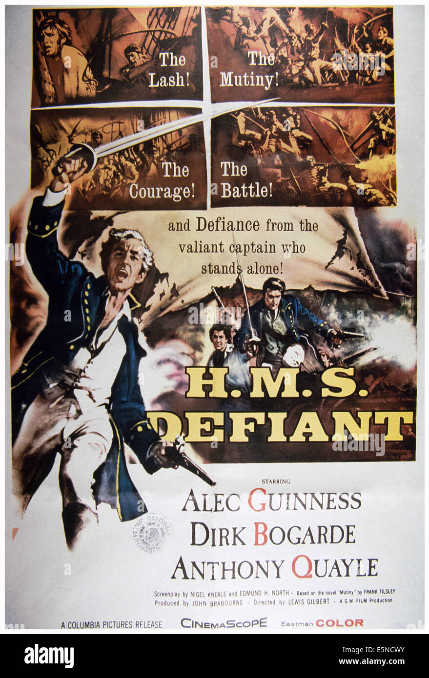 DAMN THE DEFIANT!, (aka H.M.S. DEFIANT), poster, Alec Guinness (left ...